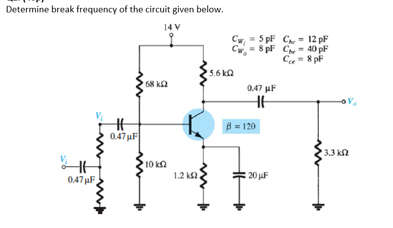 Solved Determine break frequency of the circuit given below. | Chegg.com