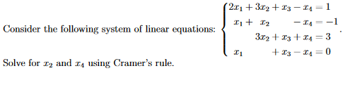 Solved Consider the following system of linear equations: | Chegg.com