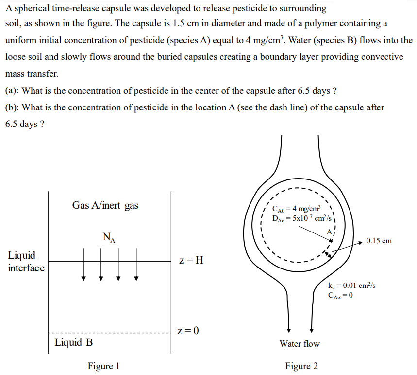 Solved A spherical time-release capsule was developed to | Chegg.com