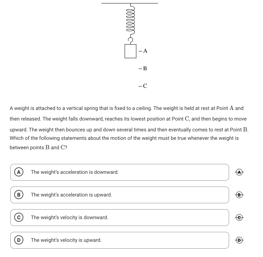 Solved A weight is attached to a vertical spring that is | Chegg.com