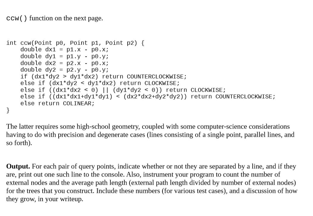 Write a program to solve the point location problem | Chegg.com