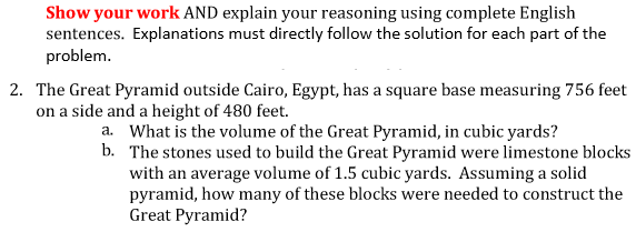 Solved Show your work AND explain your reasoning using | Chegg.com