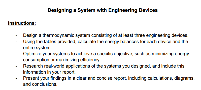Solved Designing a System with Engineering Devices | Chegg.com