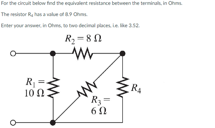 Solved For the circuit below find the equivalent resistance | Chegg.com