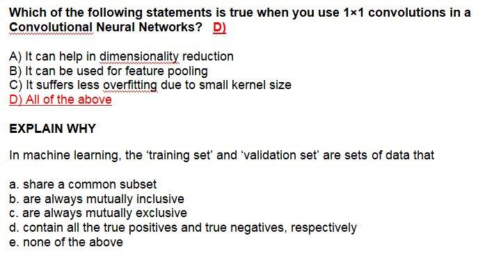 Solved In machine learning, the ‘training set’ and | Chegg.com