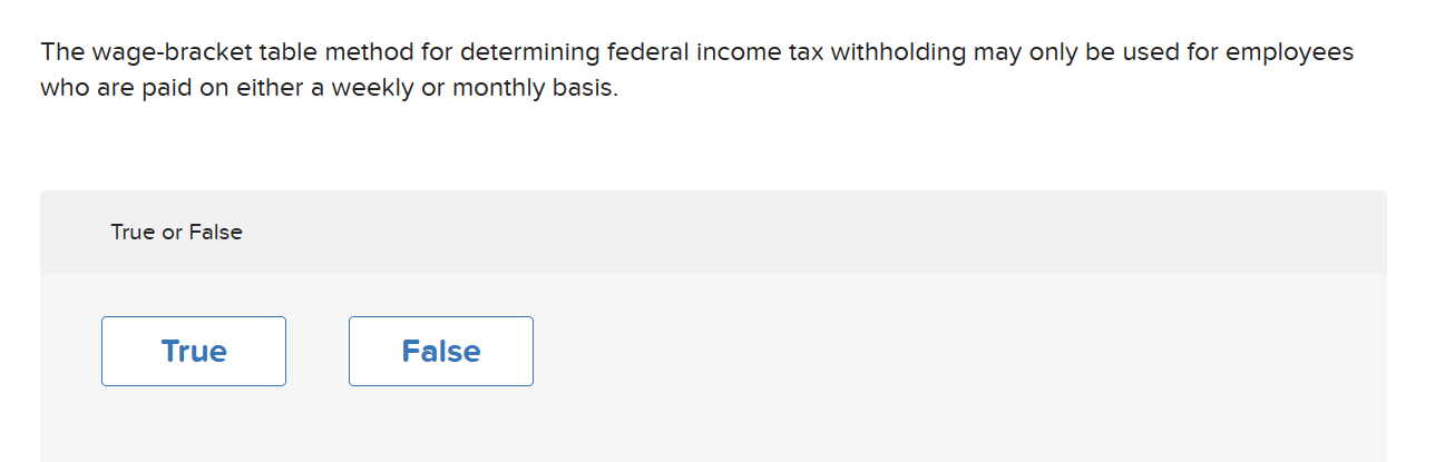 Solved The wage-bracket table method for determining federal | Chegg.com