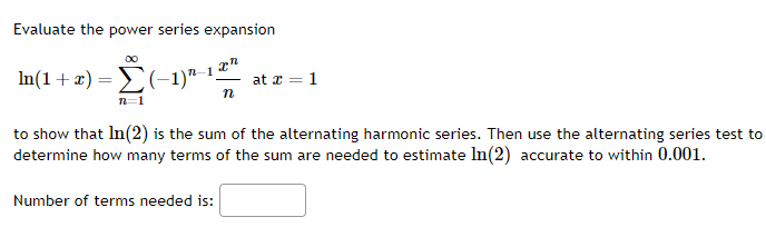 Solved Evaluate the power series | Chegg.com