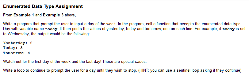 Solved Enumerated Data Types Another way besides structures | Chegg.com