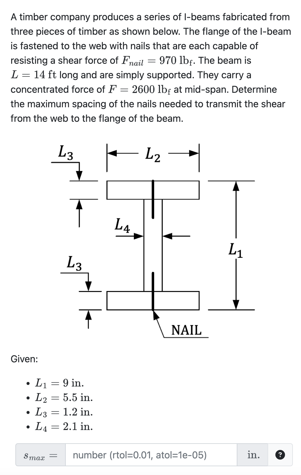 Solved A timber company produces a series of I-beams | Chegg.com