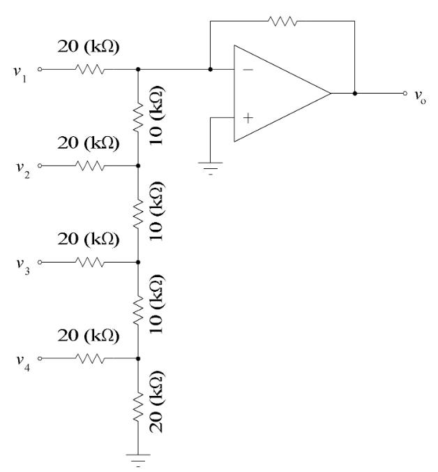Solved Find the output voltage, v0, in terms of v1,v2,v3, | Chegg.com