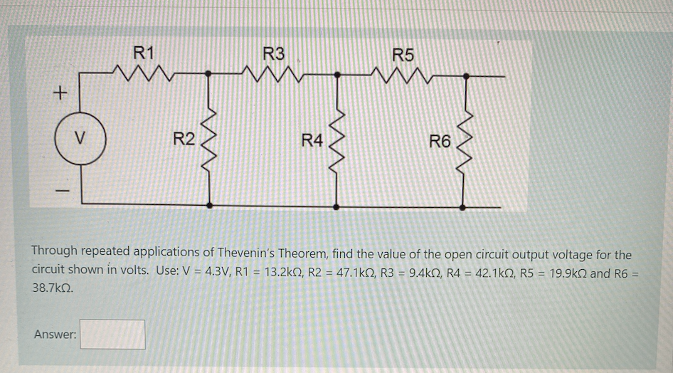 Solved R1 R3 R5 - v + + w V R2 M. R4 R6 은 v Through repeated | Chegg.com