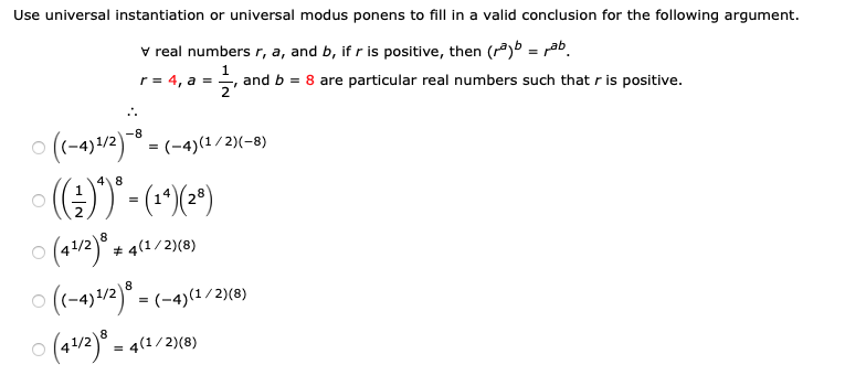 Solved Use universal instantiation or universal modus ponens | Chegg.com