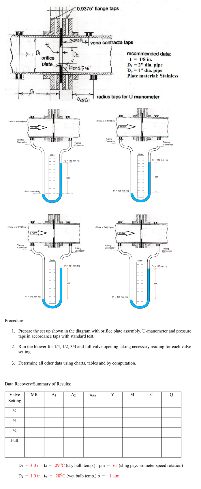 Solved 0.9375" flange taps T SI 02309D) vena contracta taps | Chegg.com