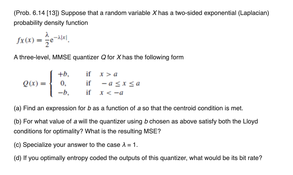 Solved (Prob. 6.14 [13]) Suppose that a random variable X | Chegg.com