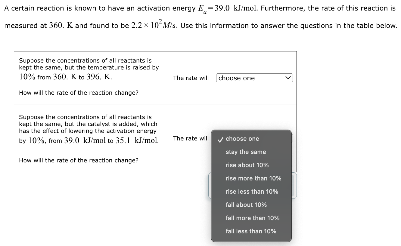 Solved A certain reaction is known to have an activation | Chegg.com