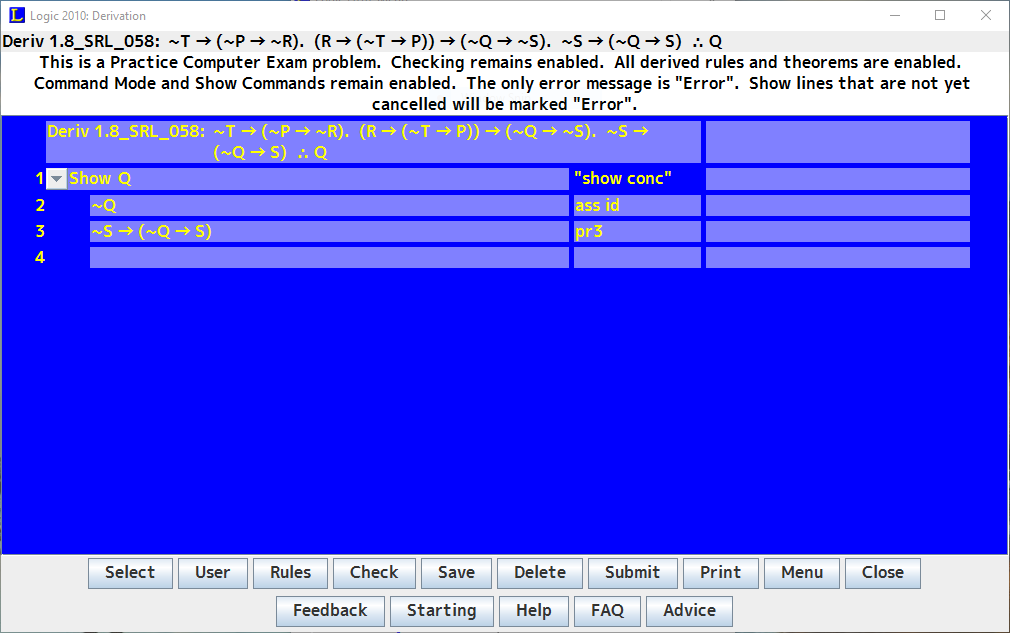 L Logic 2010: Derivation Deriv 1.8_SRL_058: | Chegg.com