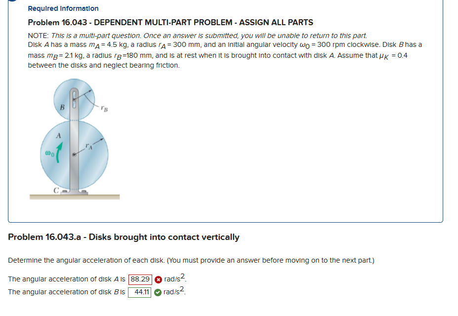 Solved Problem 16.043 - DEPENDENT MULTI-PART PROBLEM - | Chegg.com