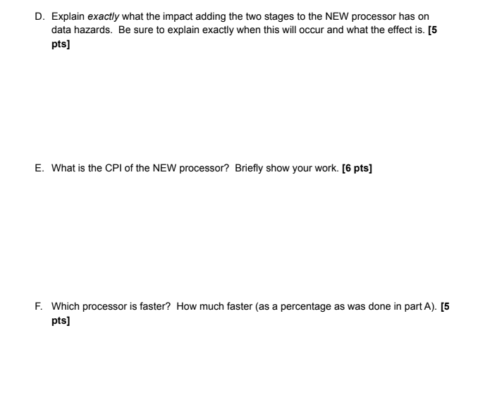Problem 5: New Pipeline Benchmarks (25 Points) Your | Chegg.com