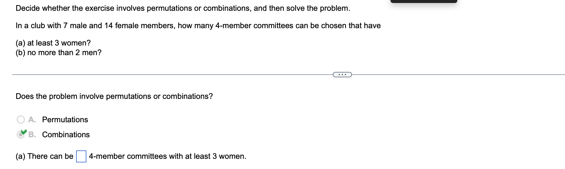Solved Decide whether the exercise involves permutations or | Chegg.com