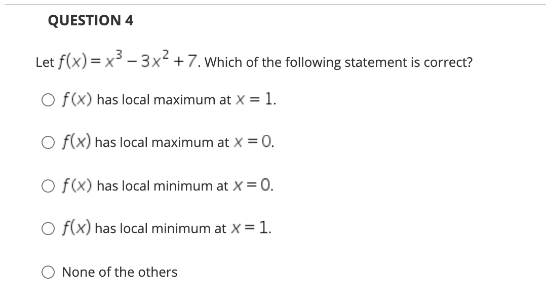 Solved QUESTION 5 The points of inflection of the function | Chegg.com