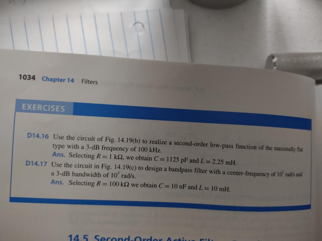 Solved D14.16 Use the circuit of Fig. 14.19(b) to realize a | Chegg.com