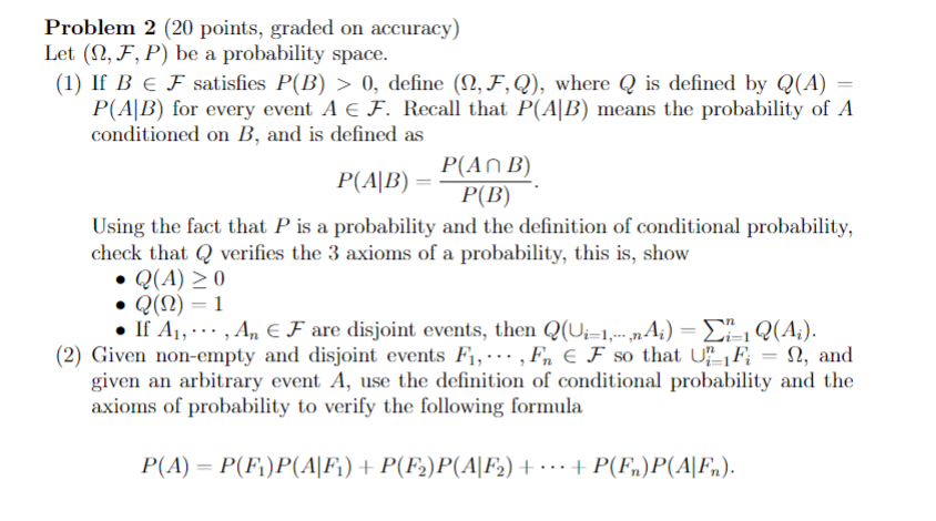 Solved Problem 2 ( 20 points, graded on accuracy) Let | Chegg.com