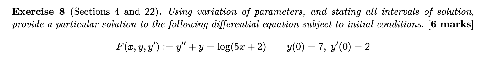Solved Exercise 8 (Sections 4 and 22). Using variation of | Chegg.com