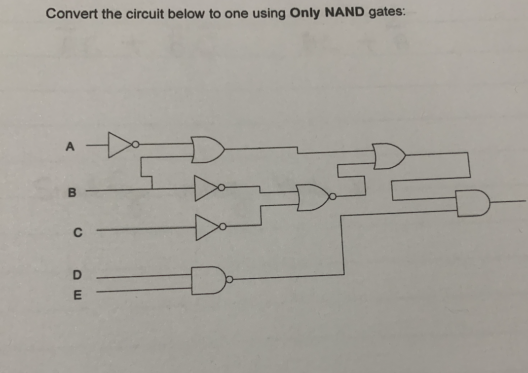 Solved Convert the circuit below to one using Only NAND | Chegg.com