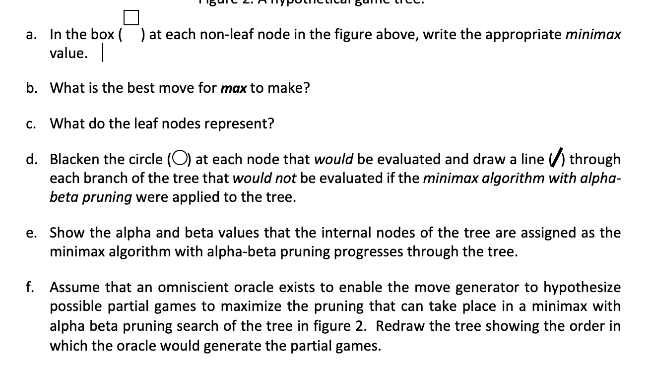 Consider the game tree in figure 2 which illustrates | Chegg.com