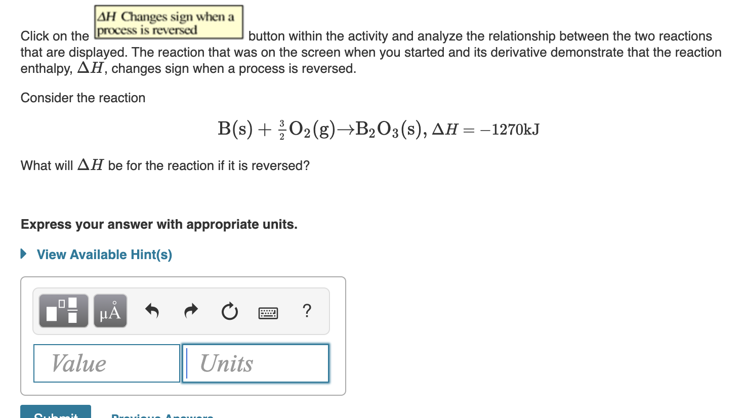 Solved Part A AH is an Extensive Property Click the button | Chegg.com