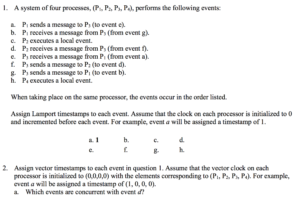 Solved 1. A system of four processes, (P1,P2,P3,P4), | Chegg.com