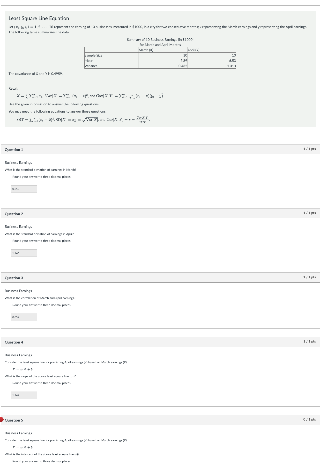 Solved Least Square Line Equation The following table | Chegg.com