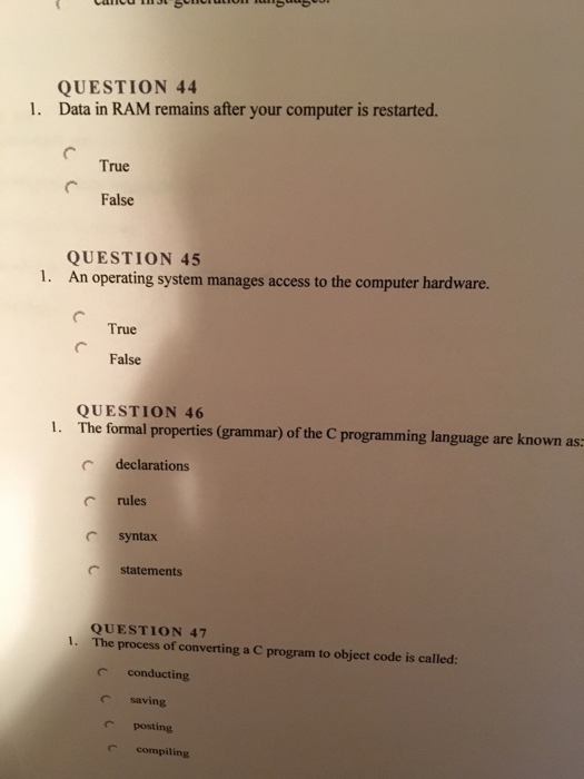 Solved 1. Debugging is the process of correcting a computer | Chegg.com