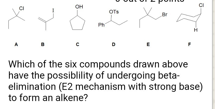 Solved он CI CI OTs Br Ph Which of the six compounds drawn | Chegg.com
