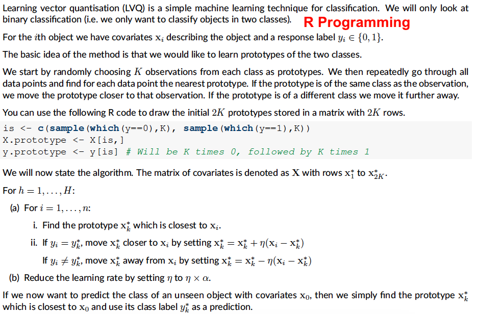 Learning Vector Quantisation Lvq Is A Simple 