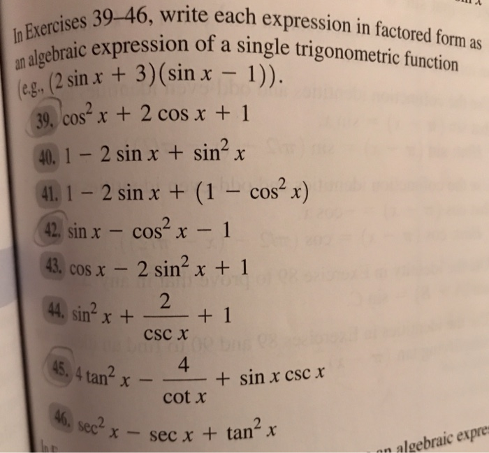 Solved 46, write each expression in factored form as sion of | Chegg.com