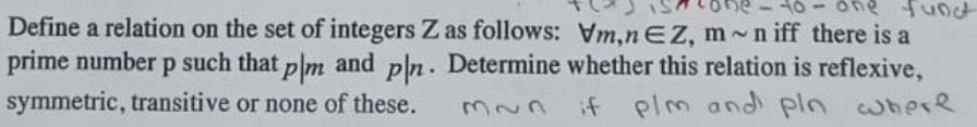 Solved Define a relation on the set of integers Z ﻿as | Chegg.com