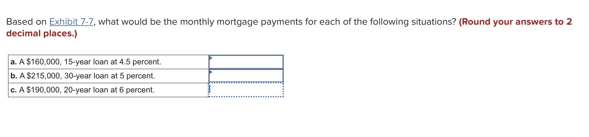 Solved Based on Exhibit 7-7, what would be the monthly | Chegg.com