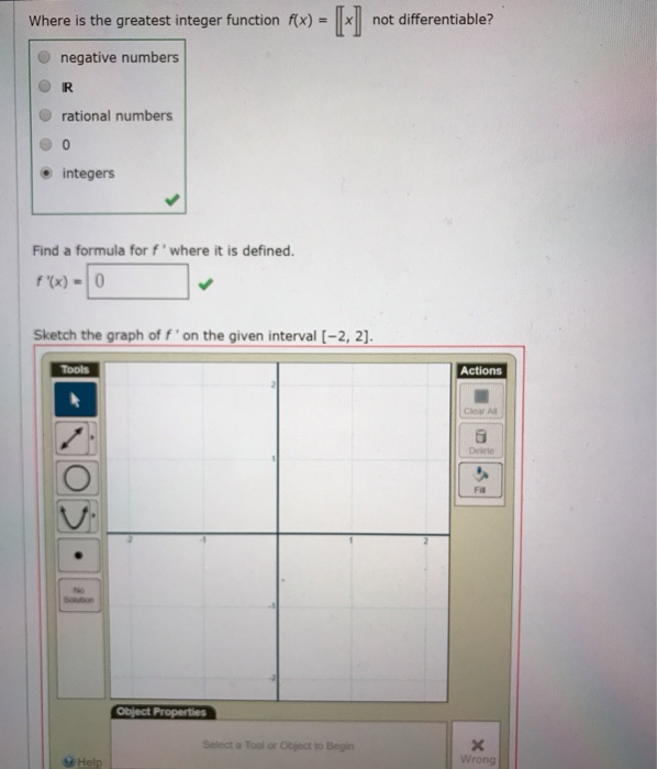 Solved Where is the greatest integer function fx)x not | Chegg.com