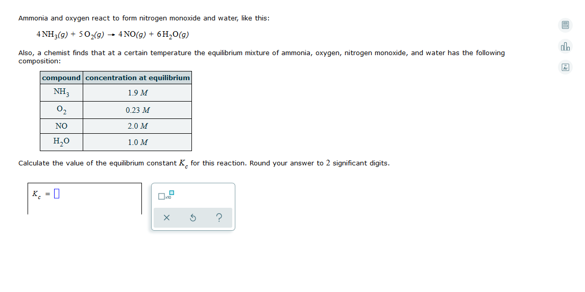 Solved Ammonia and oxygen react to form nitrogen monoxide | Chegg.com