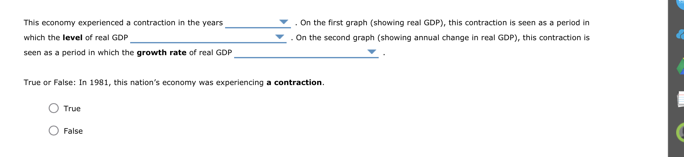 Solved This economy experienced a contraction in the | Chegg.com