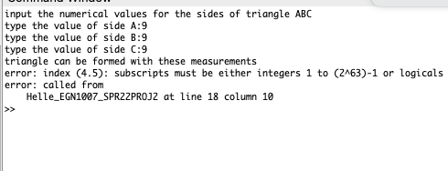 Solved input the numerical values for the sides of triangle | Chegg.com