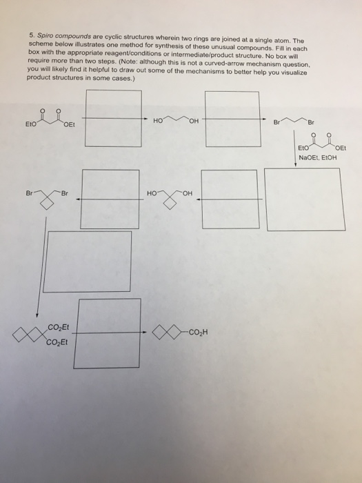 Solved 5. Spiro compounds are cyclic structures wherein two | Chegg.com