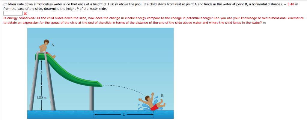 Solved Children slide down a frictionless water slide that | Chegg.com