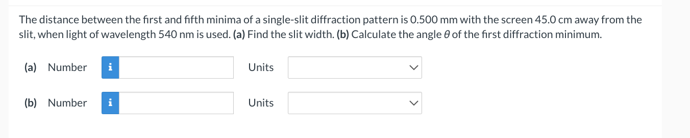 The distance between the first and fifth minima of a | Chegg.com