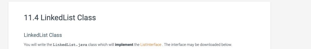 Solved 11.4 Linked List Class LinkedList Class You will | Chegg.com