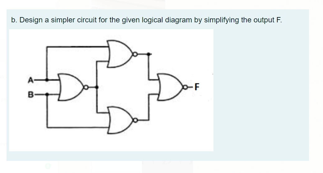 Solved b. Design a simpler circuit for the given logical | Chegg.com