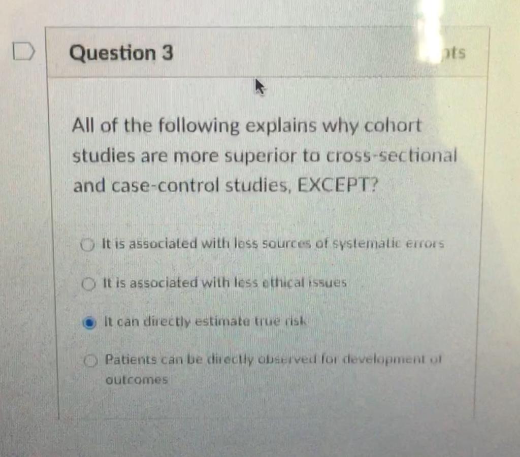 Solved Question 3 ots All of the following explains why | Chegg.com