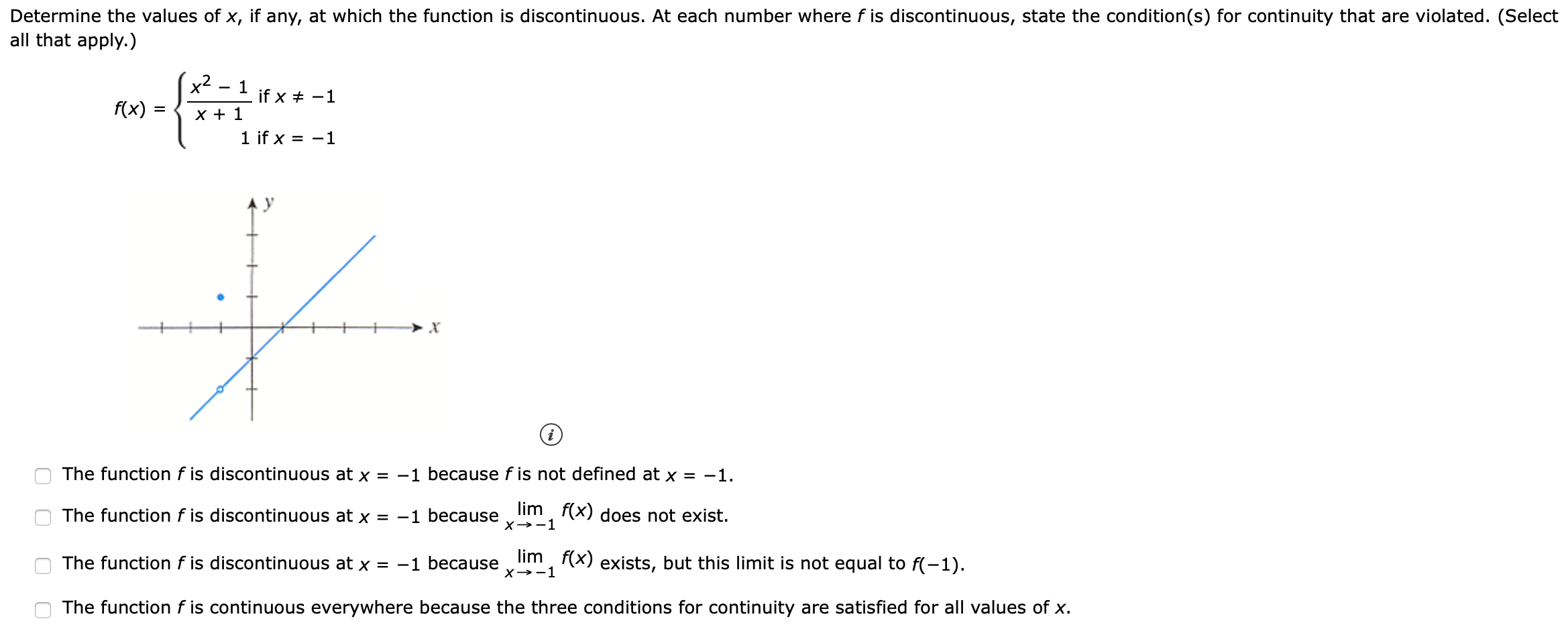 Solved Determine the values of x, if any, at which the | Chegg.com