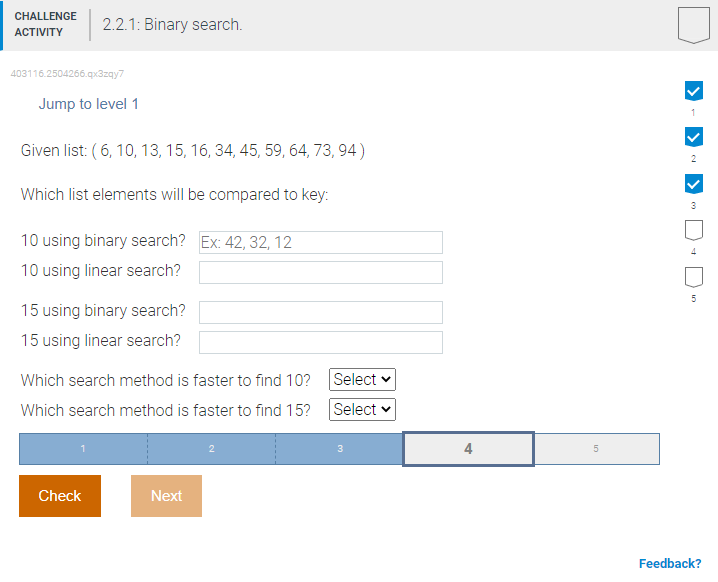 Solved CHALLENGE ACTIVITY 2.2.1: Binary search. | Chegg.com